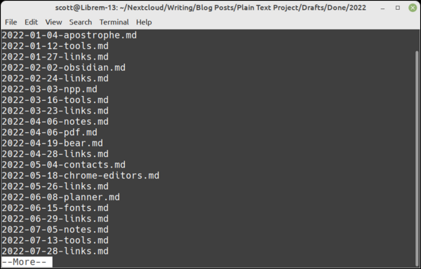 Using More To View Text Files At The Command Line Open Source Musings