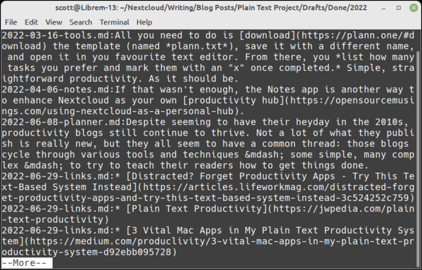 Using More To View Text Files At The Command Line Open Source Musings