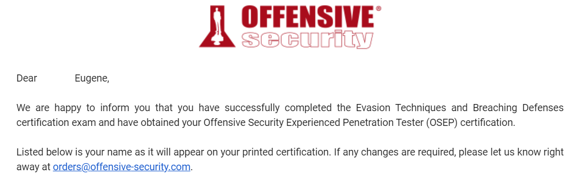 Offensive Security Experienced Penetration Tester (OSEP) Review and ...